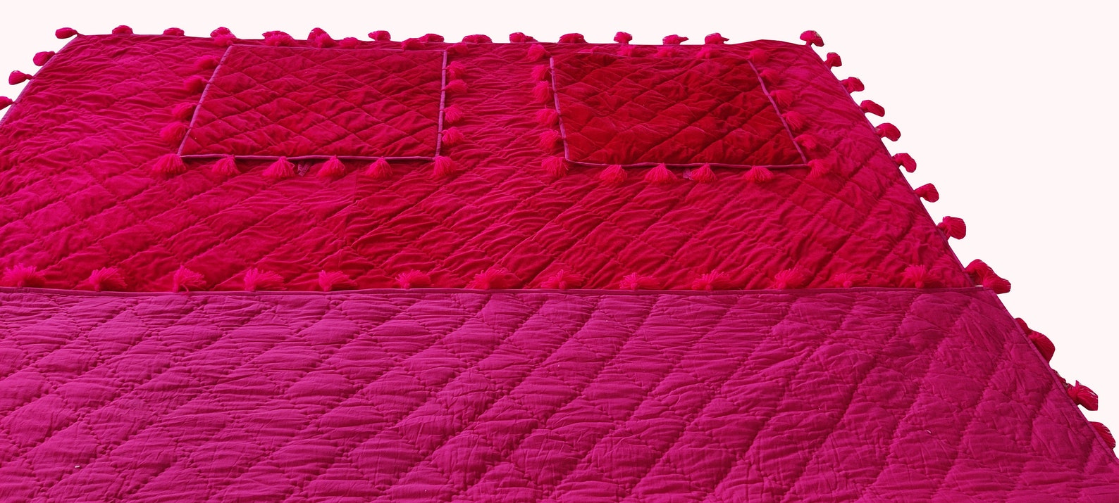 Fuchsia Velvet Ombre Velvet Quilt Fuchsia Throw Blanket - Etsy