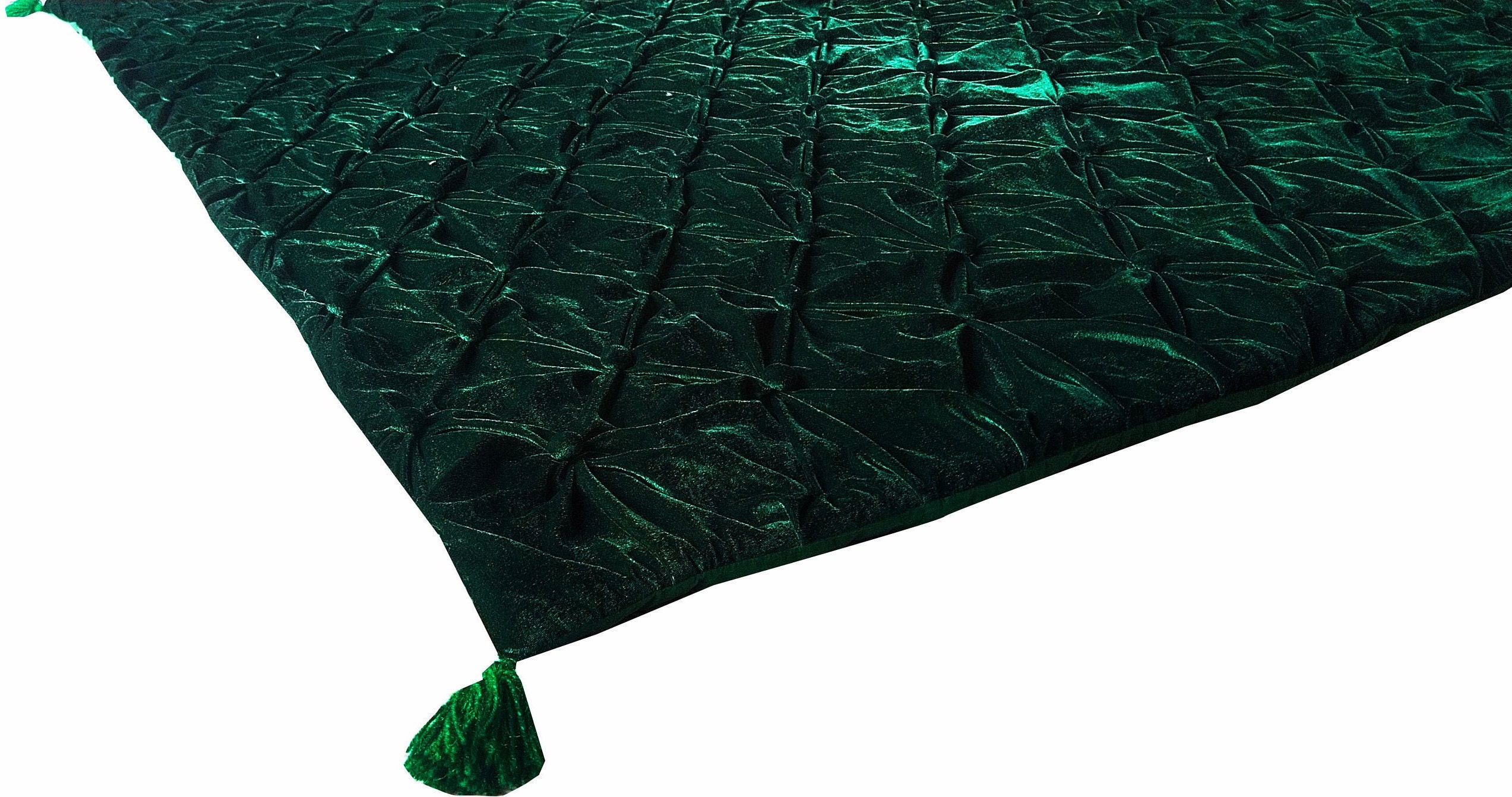 Emerald Green Luxury Quilt Emerald Green Queen Quilt Dark | Etsy