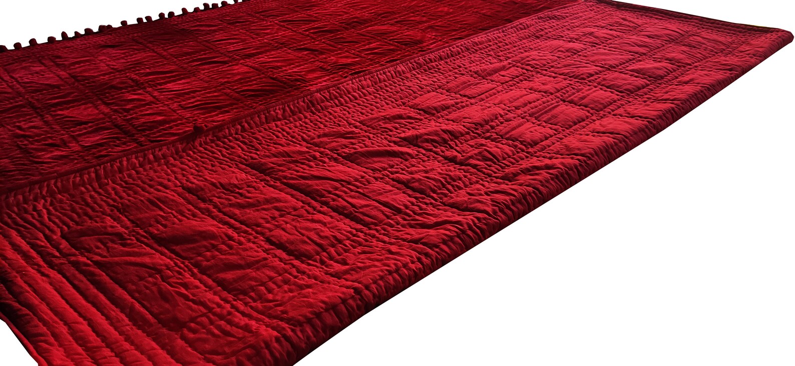 Deep Red Velvet Comforter Deep Red Luxury Quilt Deep Red | Etsy