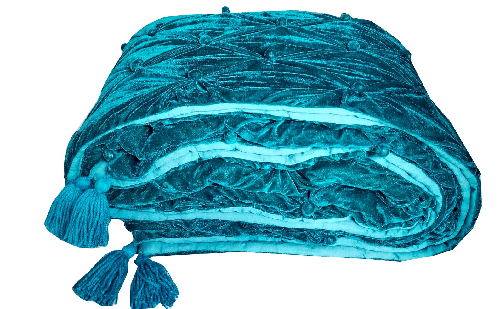 Teal Velvet Comforter Teal Luxury Quilt Teal Queen Quilt - Etsy