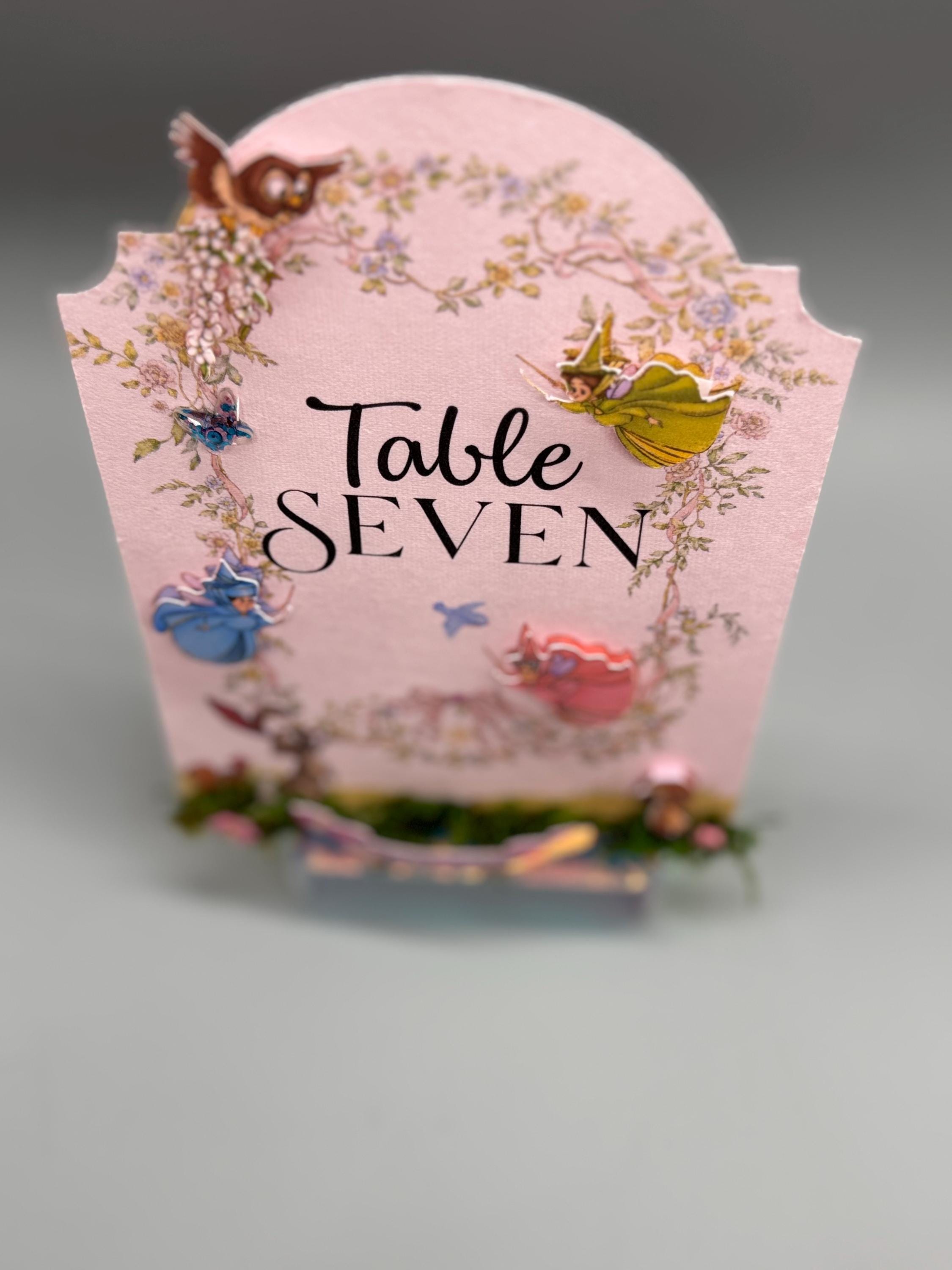 Princess Quinceañera Table Numbers | Sleeping Beauty Fairytale Party ...