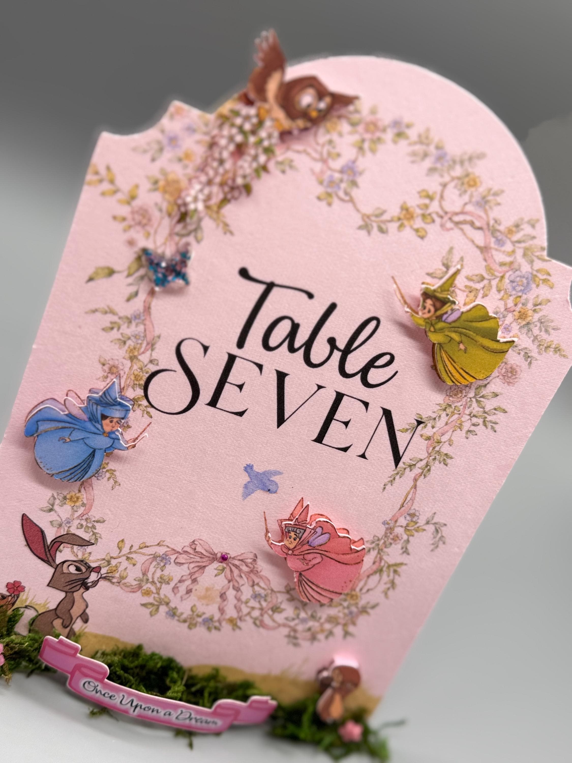 Princess Quinceañera Table Numbers | Sleeping Beauty Fairytale Party ...