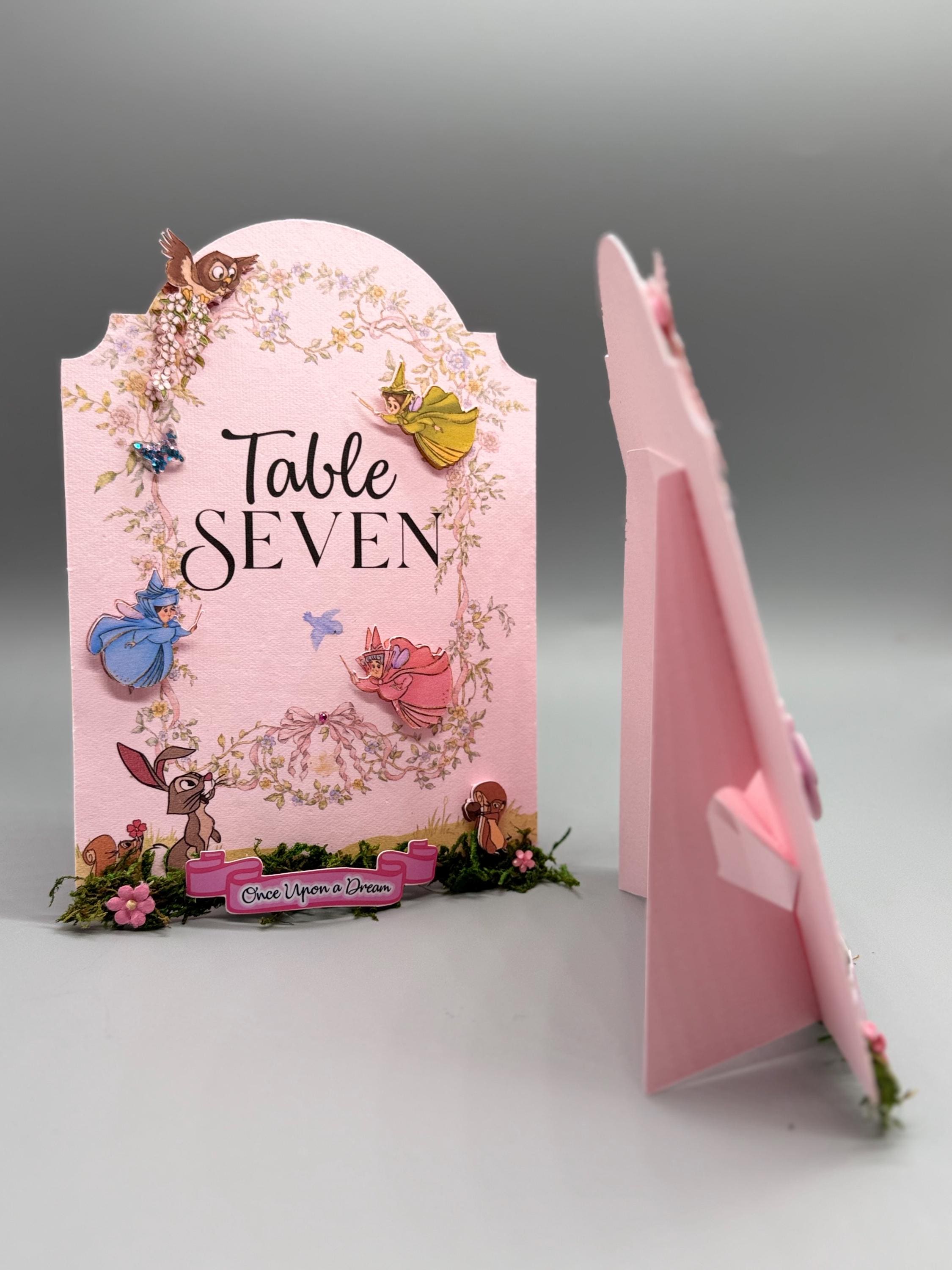 Princess Quinceañera Table Numbers | Sleeping Beauty Fairytale Party ...