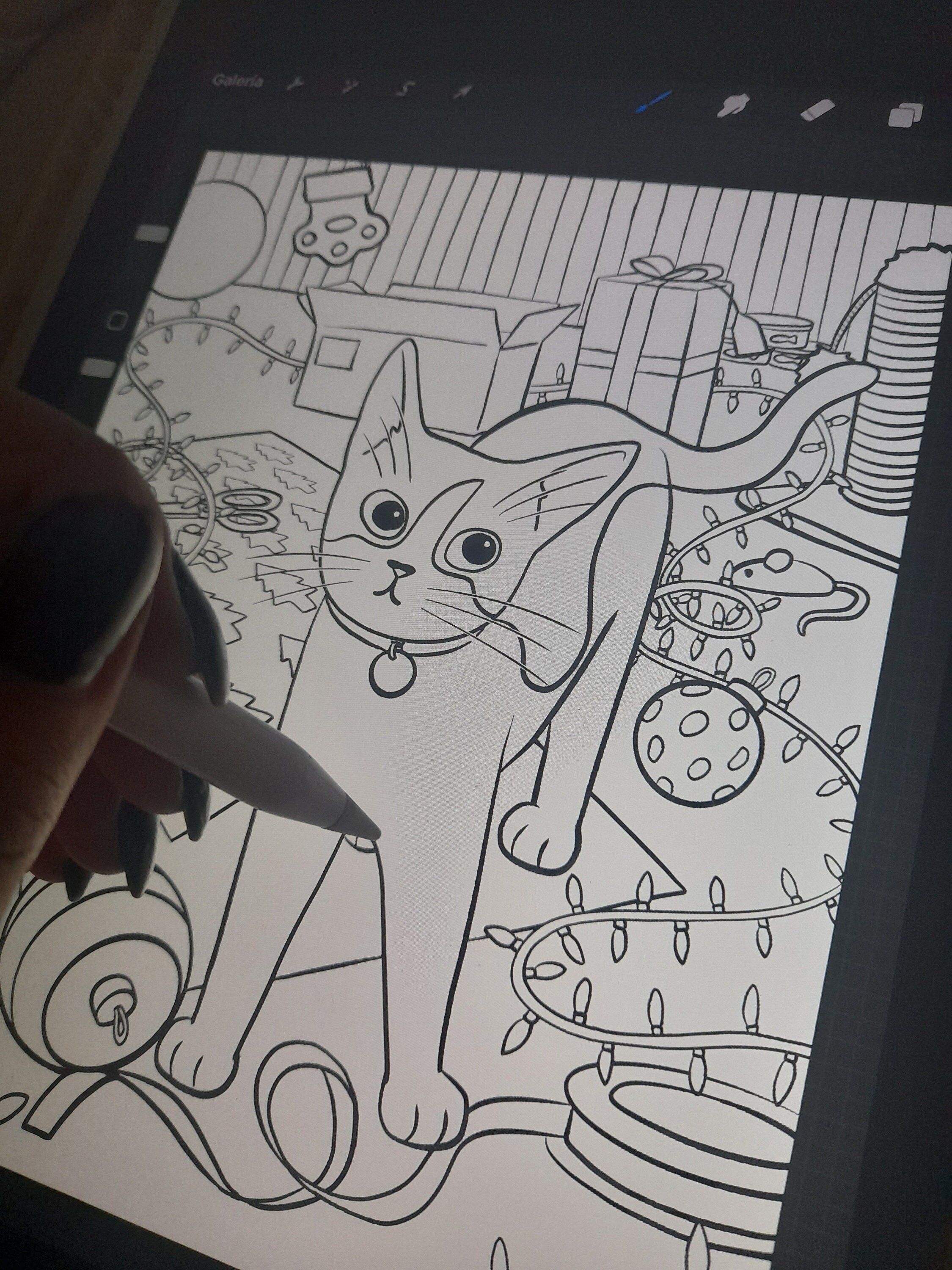 Coloring Page Christmas Shoto the Cat, Cute Cat Coloring Page - Etsy