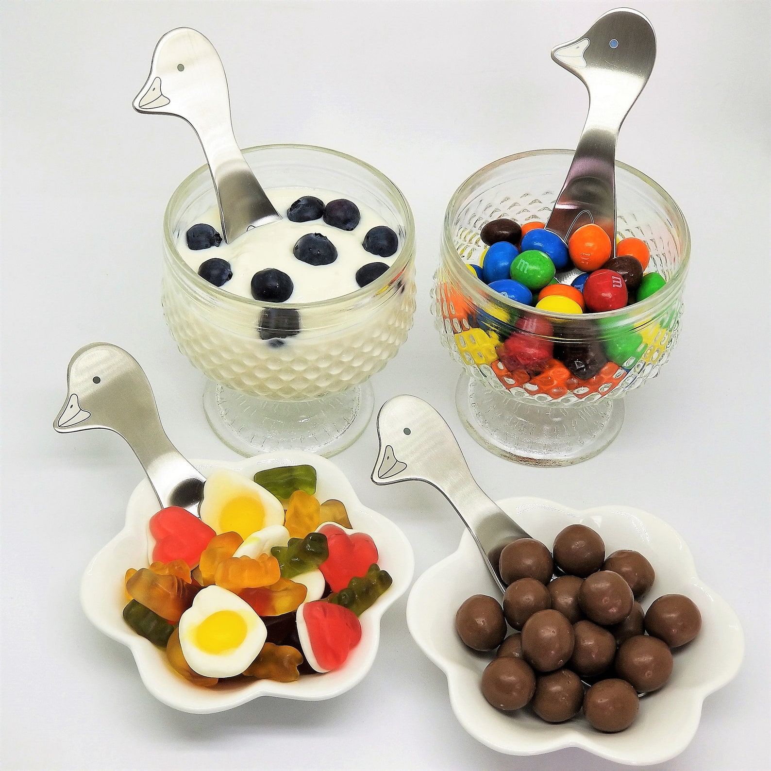 Unique Short Mini Spoon for Dessert, Container With Coffee Candy ...