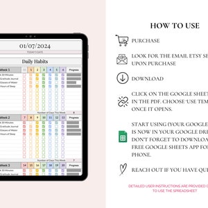Monthly Smart Calendar With Habit Tracker Google Sheets Spreadsheet ...