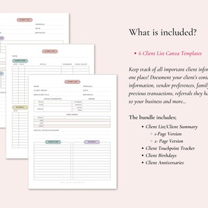Real Estate Client List Canva Template, Client Touchpoint Tracker ...