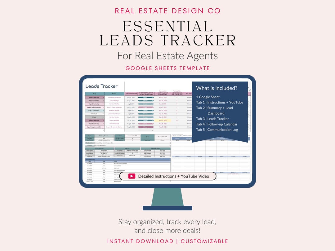 Real Estate Lead Tracker: Google Sheets, Pipeline, Dashboard ...