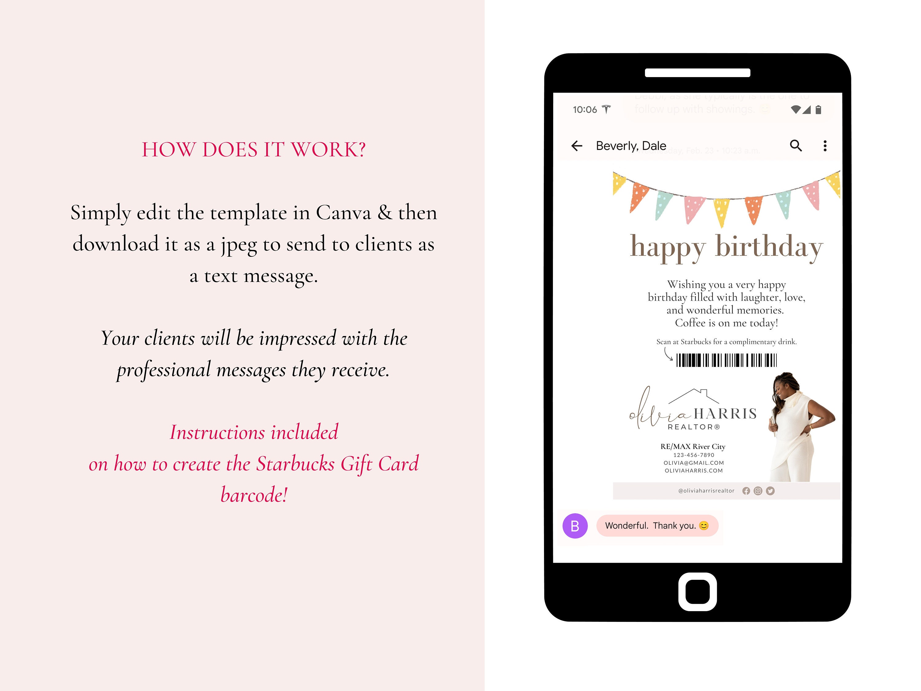 Happy Birthday Textable Card With Starbuck T Real Estate Canva