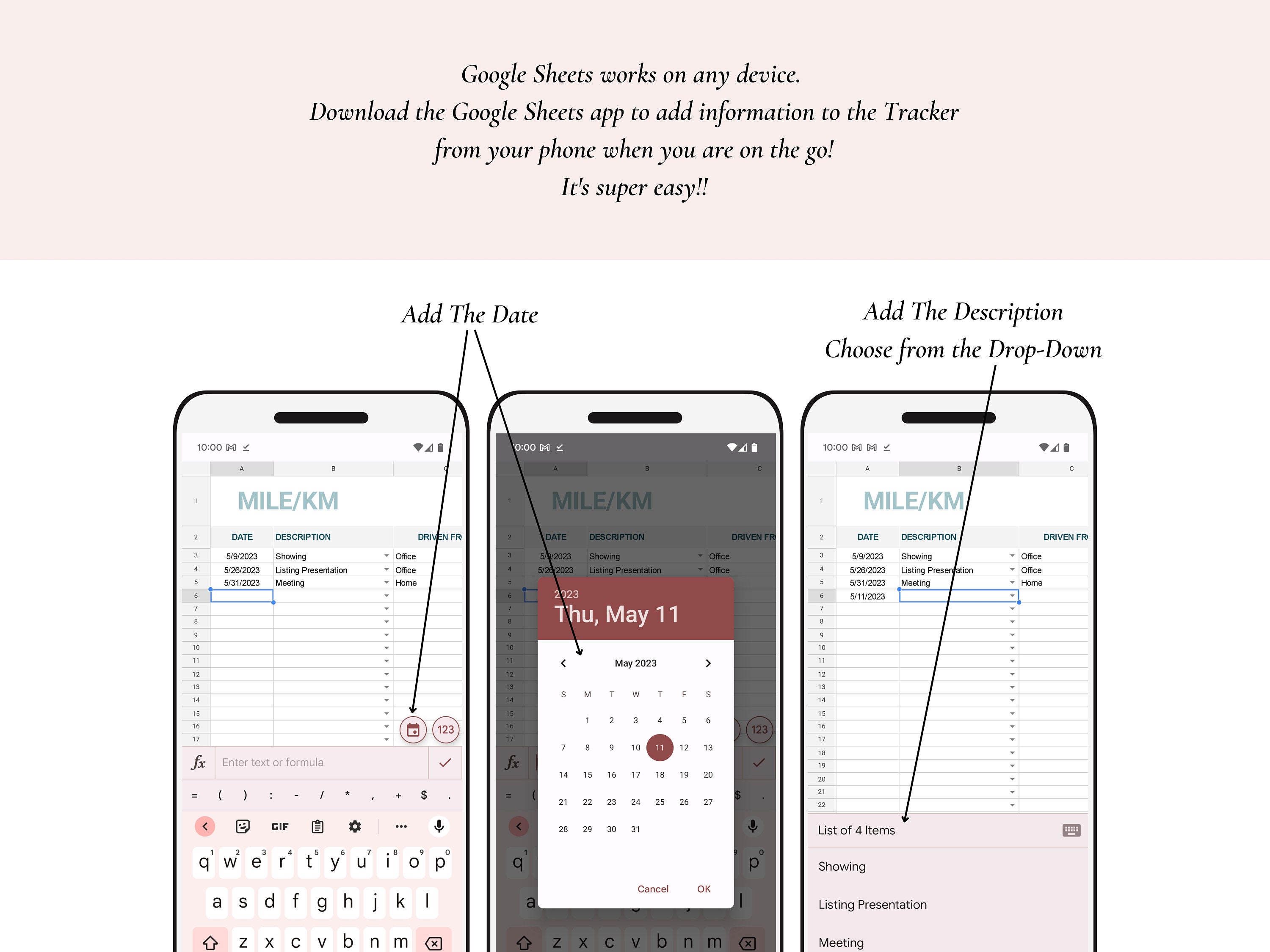 Real Estate Mileage Tracker KM Tracker Google Sheets - Etsy