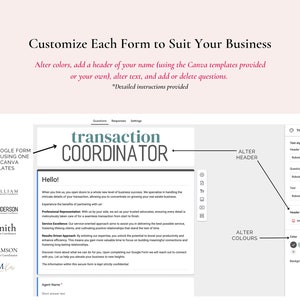 Transaction Coordinator Google Forms Templates, Client Inquiry, Real ...