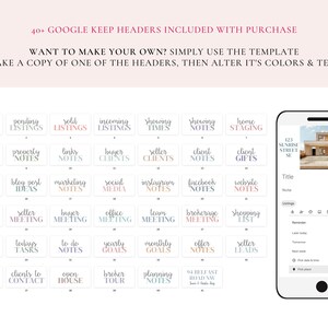 Google Keep Note Headers Real Estate Agent Canva Template, Tools to ...