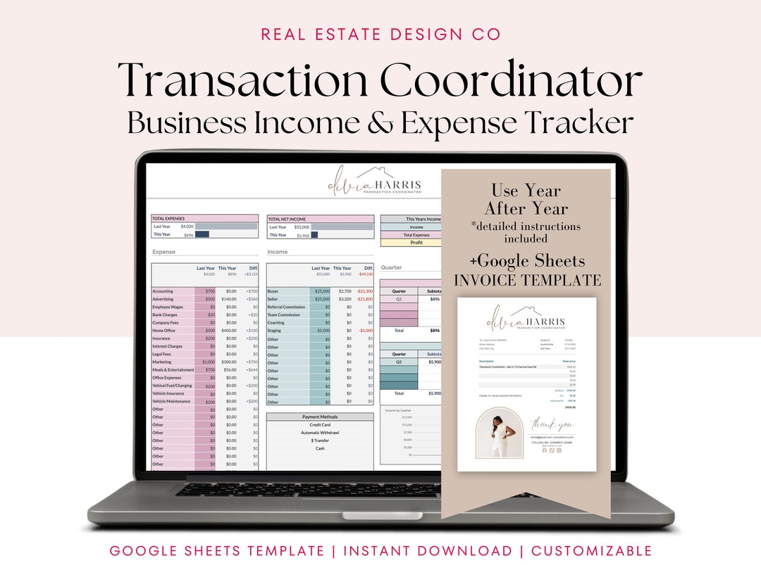 Transaction Coordinator Business Income & Expense Bookkeeping Google ...