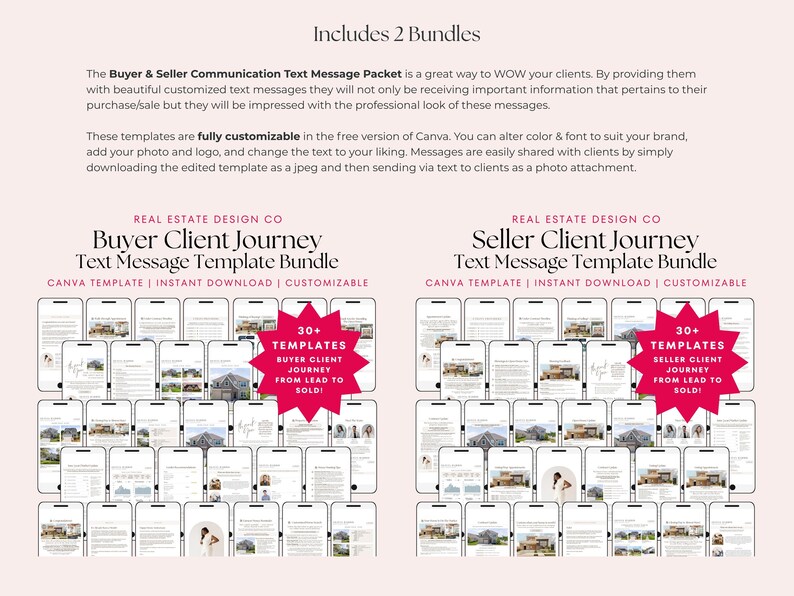 Real Estate Text Message Bundle, Buyer & Seller Client Communication ...