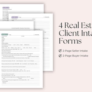 Real Estate Buyer and Seller Intake Forms, Canva Template, Client ...