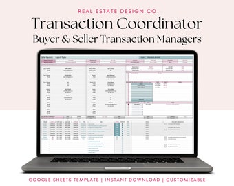 Real Estate Transaction Coordinator Task Tracker Buyer & Seller Client ...