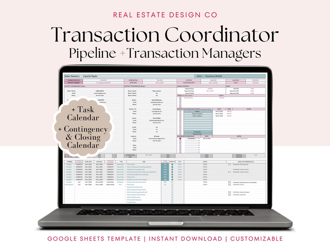 Real Estate Transaction Management System With Pipeline, Task Calendar ...