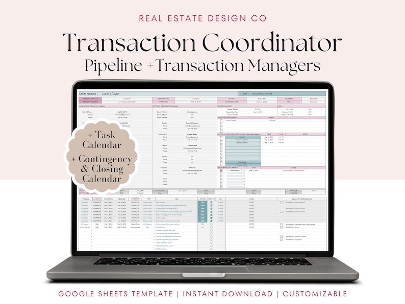 Real Estate Transaction Management System With Pipeline, Task Calendar ...