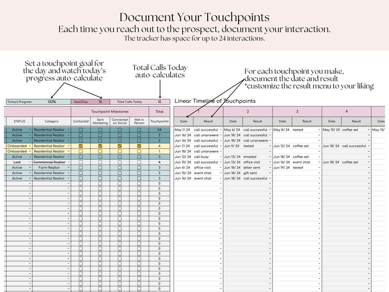 Transaction Coordinator Business Prospect Tracker Google Sheets ...