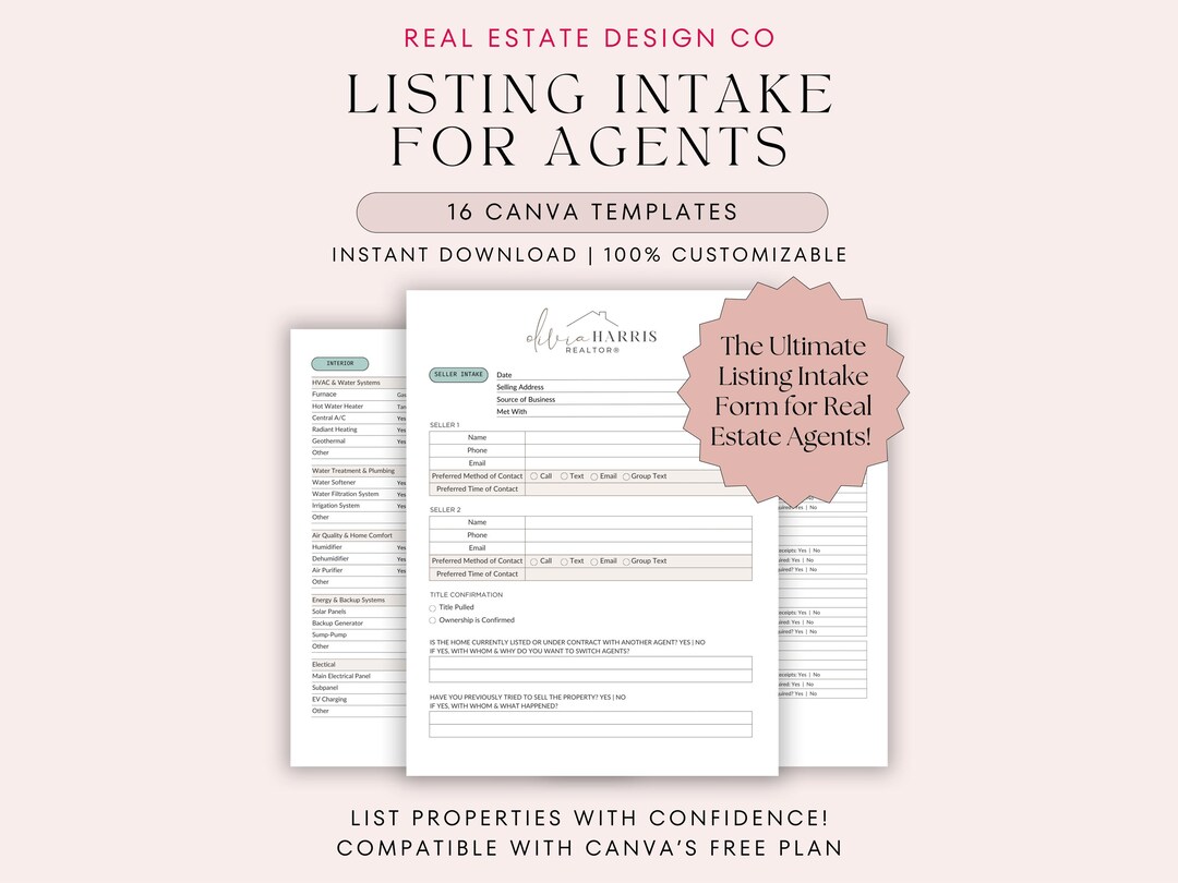 Real Estate Listing Presentation Property Intake, Listing Appointment ...