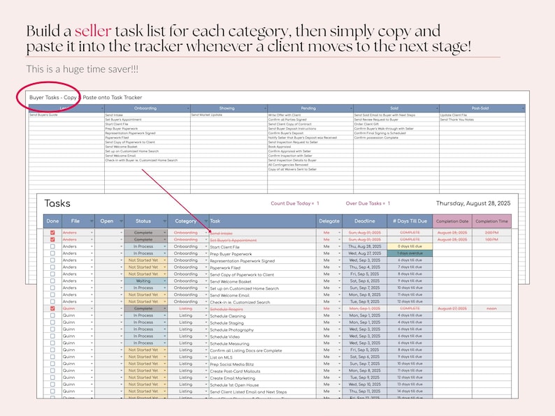 Real Estate Transaction Task Tracker: Lead to Sold Google Sheets ...