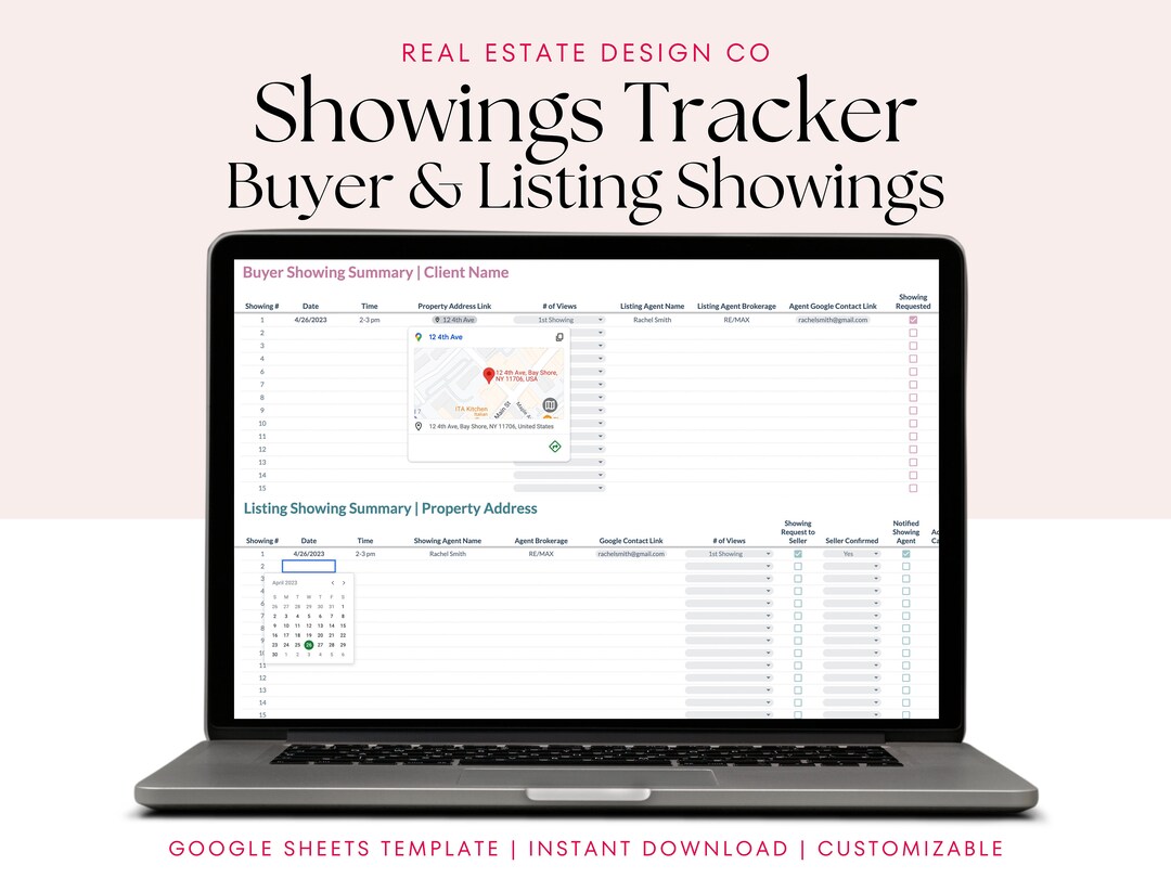 Real Estate Buyer Showings Tracker Listing Showings Tracker Google ...