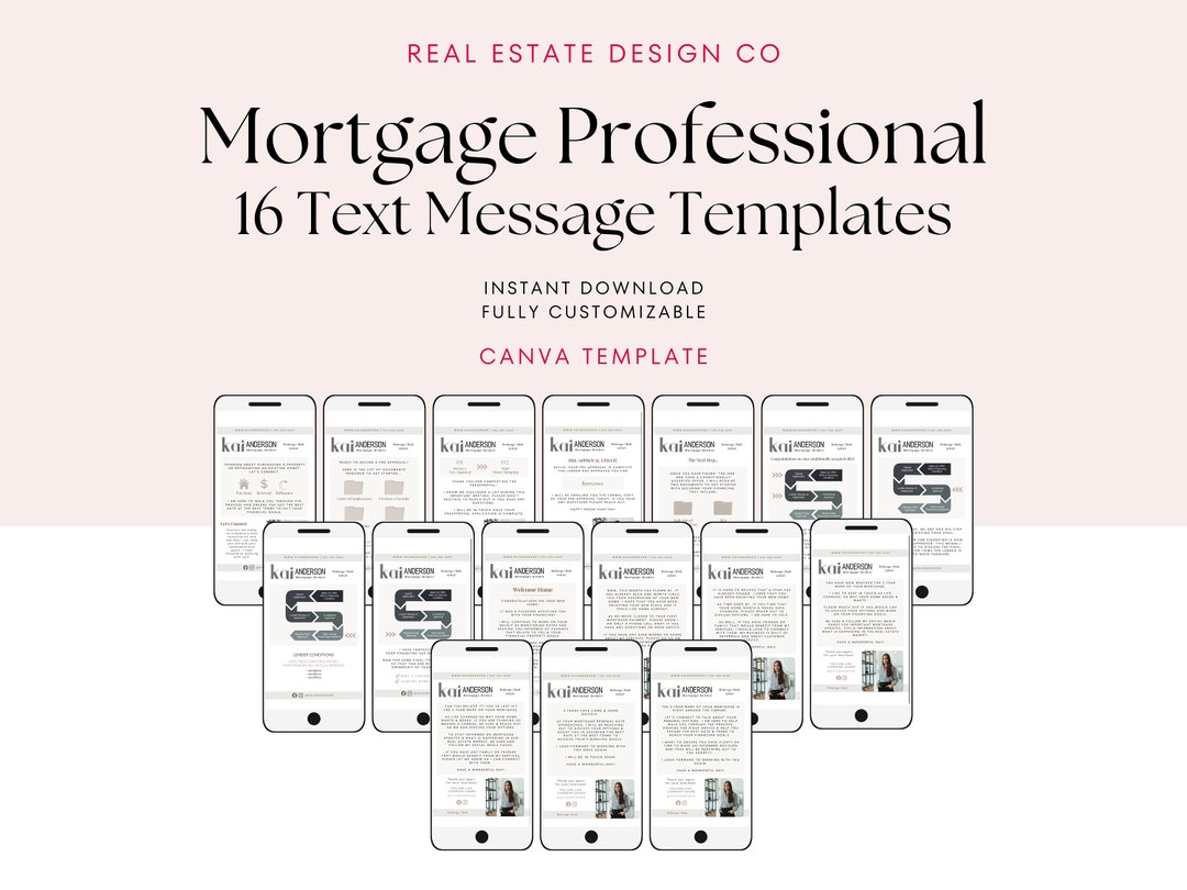 Text Message Templates Mortgage Professional Client Communication ...