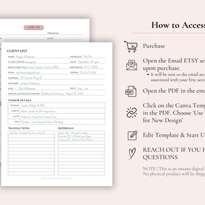 Real Estate Client List Canva Template, Client Touchpoint Tracker ...