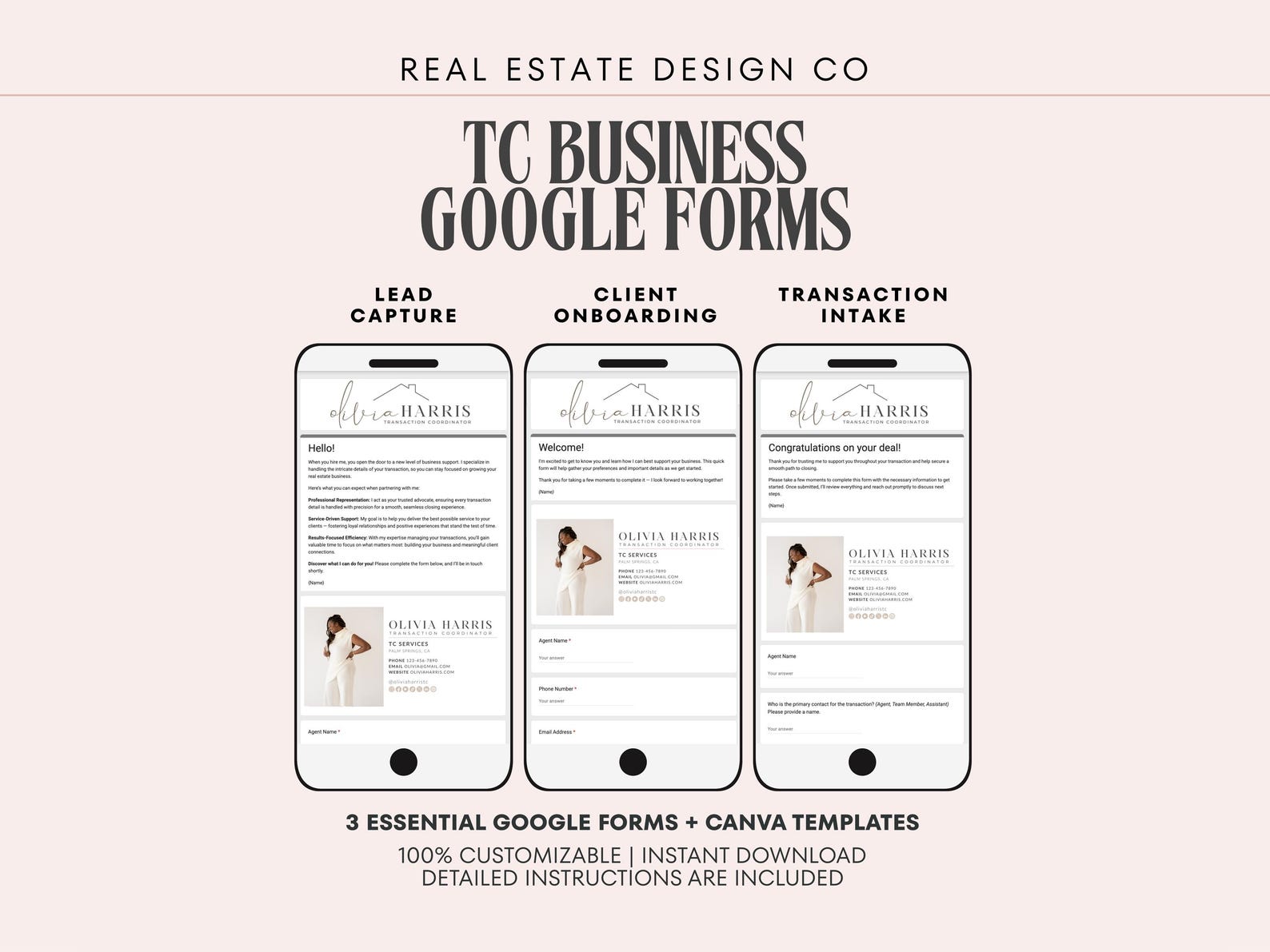 Transaction Coordinator Google Forms Templates, Lead Capture, Inquiry ...