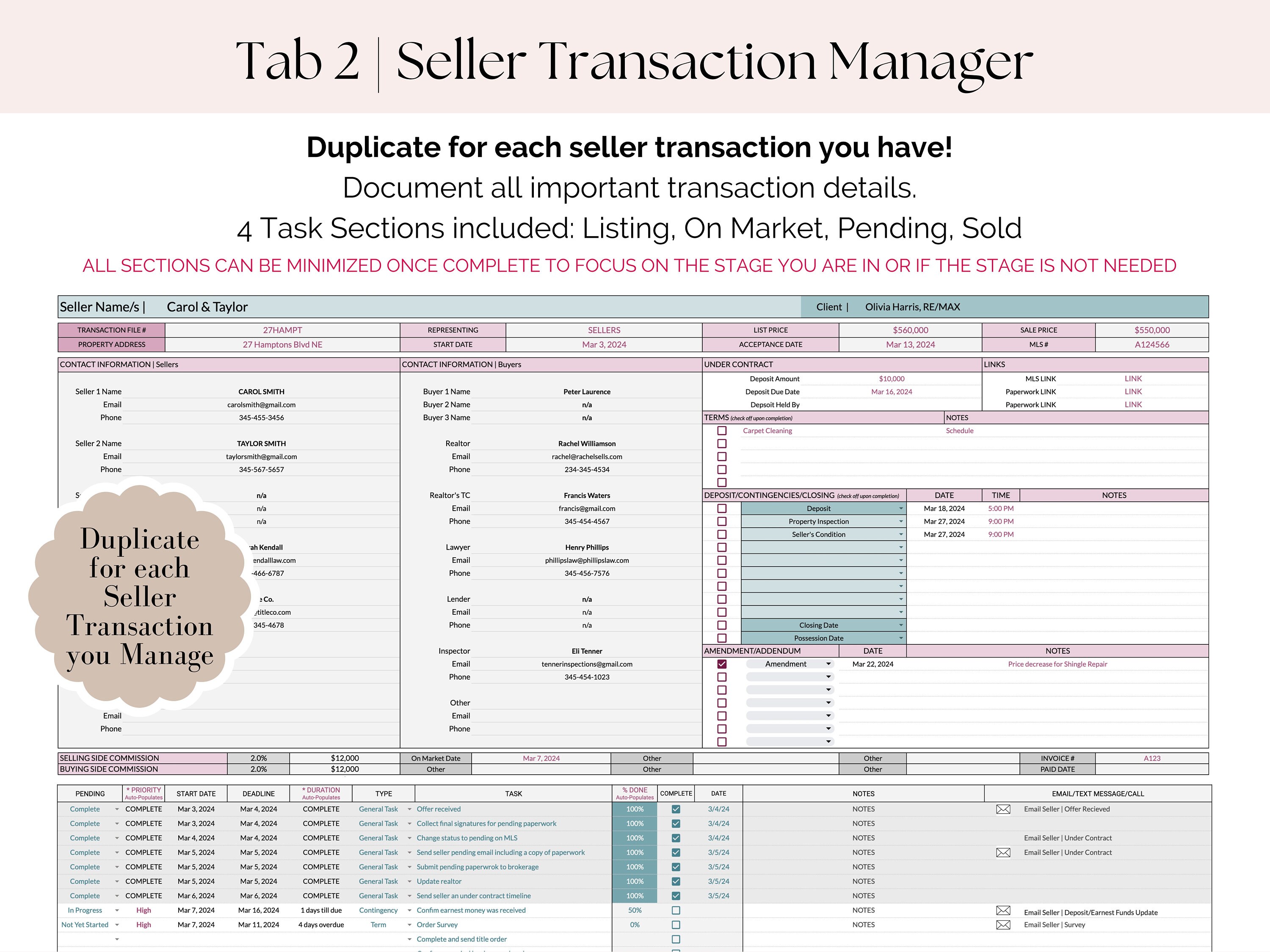 Real Estate Transaction Management System With Pipeline, Task Calendar ...