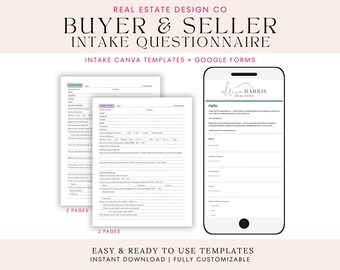Buyer Intake Form Real Estate Agent - Etsy