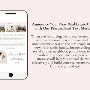 Real Estate New Agent Announcement Text Message Canva Template ...