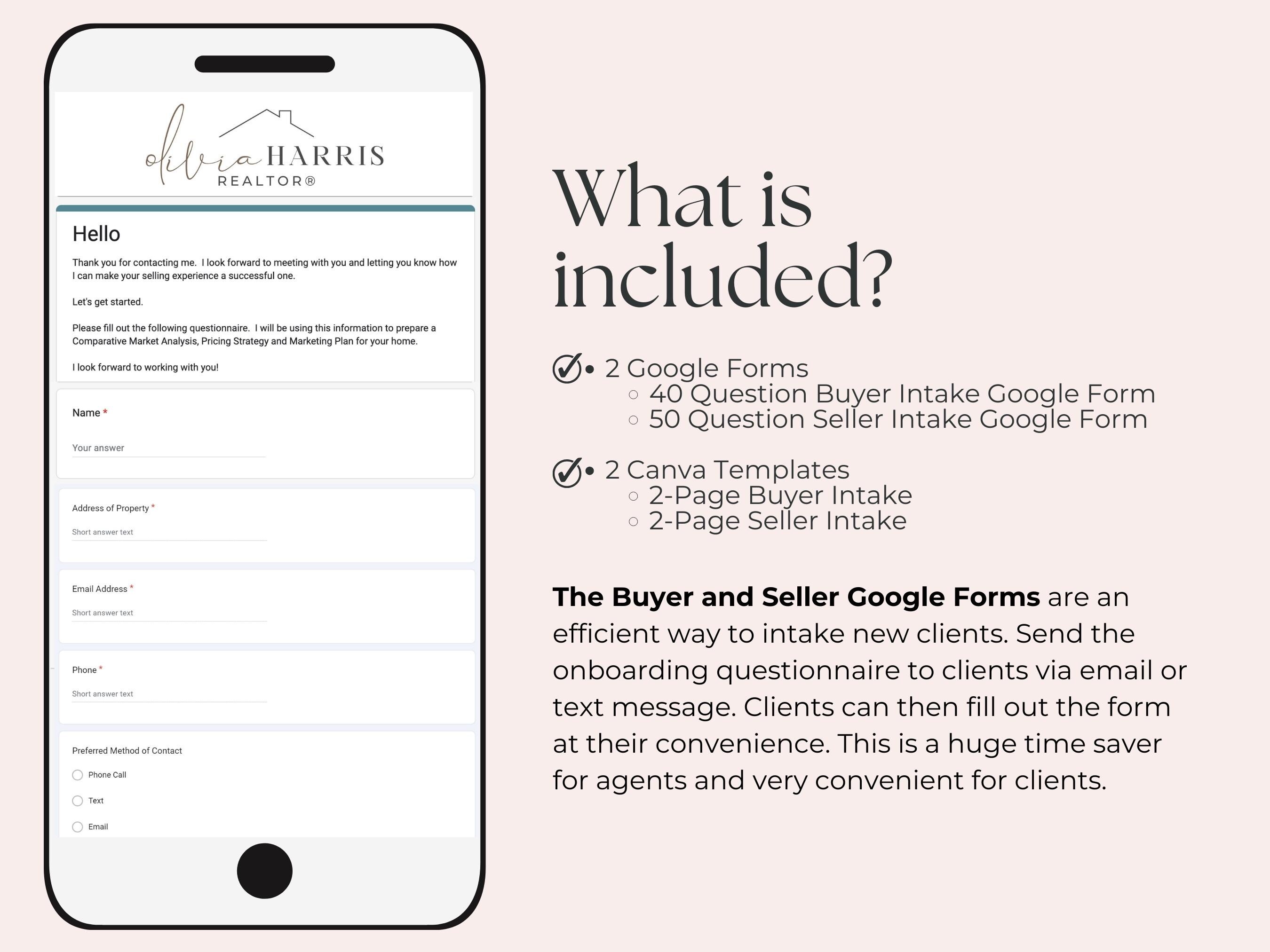 Buyer and Seller Intake Questionnaire, Real Estate Google Form Plus ...