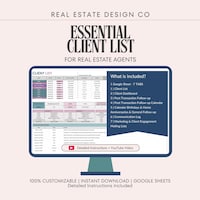 Real Estate Client List Google Sheets Spreadsheet CRM With Follow-up ...