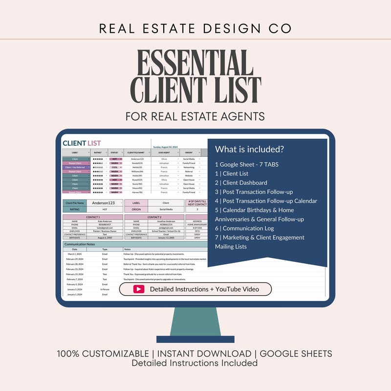 Simple Crm Google Sheet - Etsy