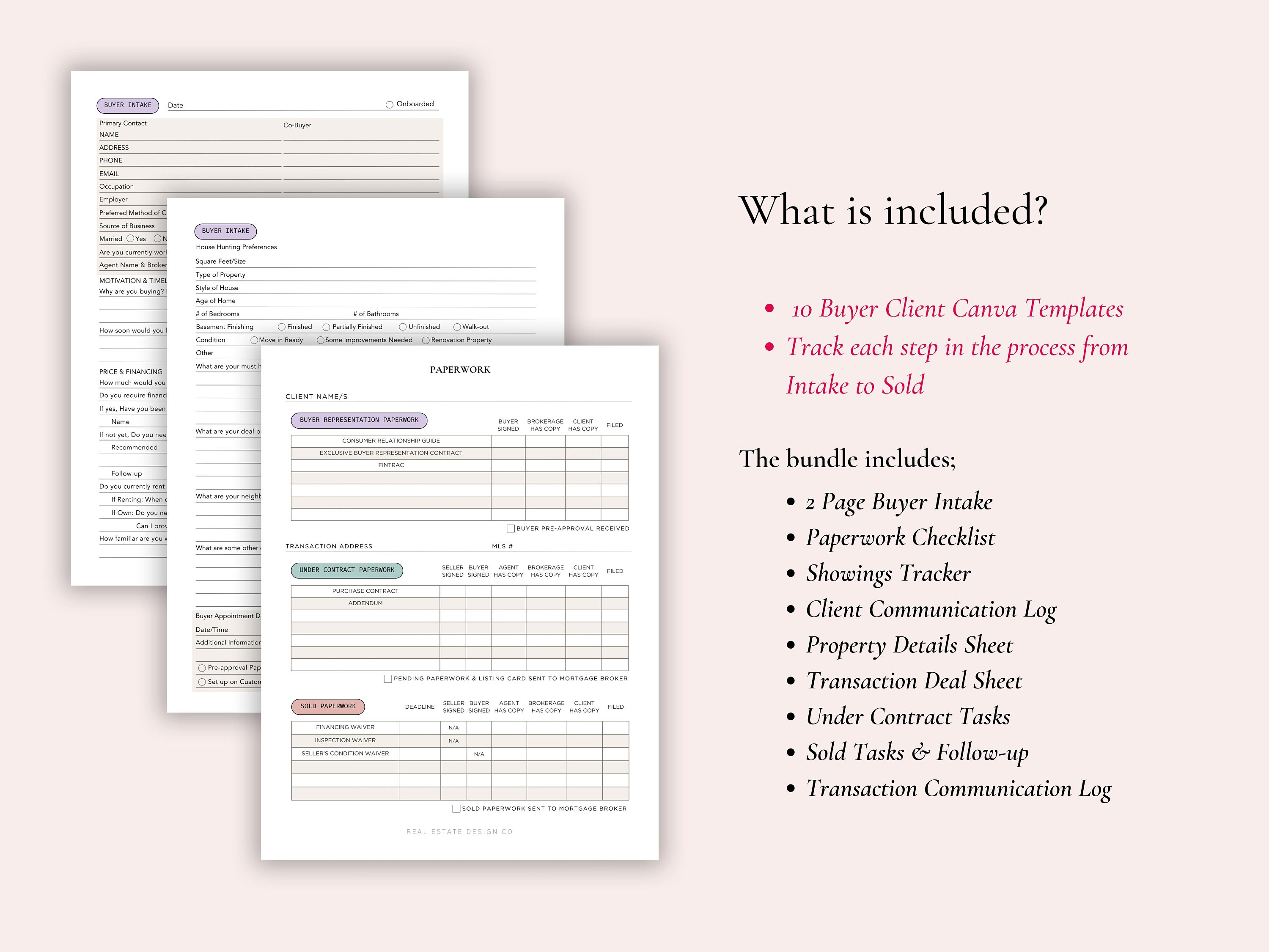 Real Estate Agent Buyer Client Bundle Canva Templates From Lead to Sold ...