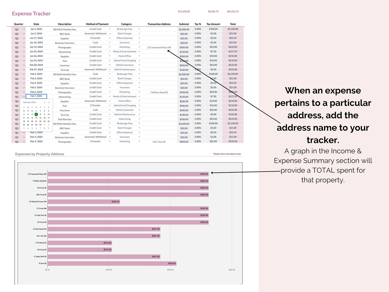 Income & Expense Bookkeeping Tool for Real Estate Agents Financial ...