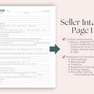 Real Estate Buyer and Seller Intake Forms, Canva Template, Client ...