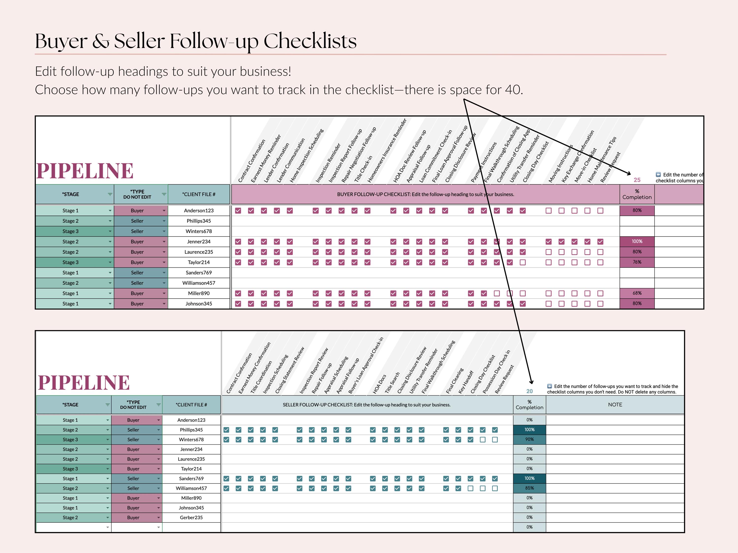 Real Estate Agent Follow-up Tracker: Client Management Google Sheets ...