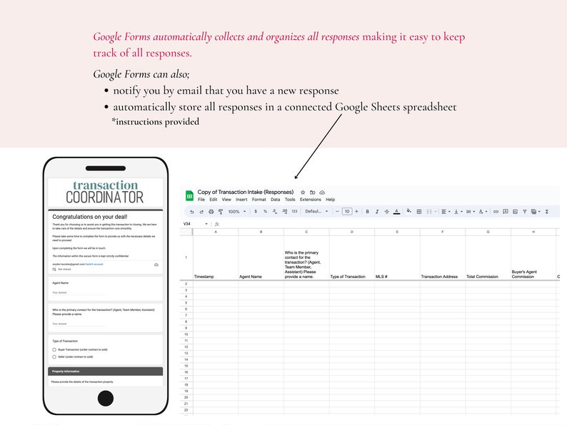 Transaction Coordinator Google Forms Templates Client Inquiry - Etsy