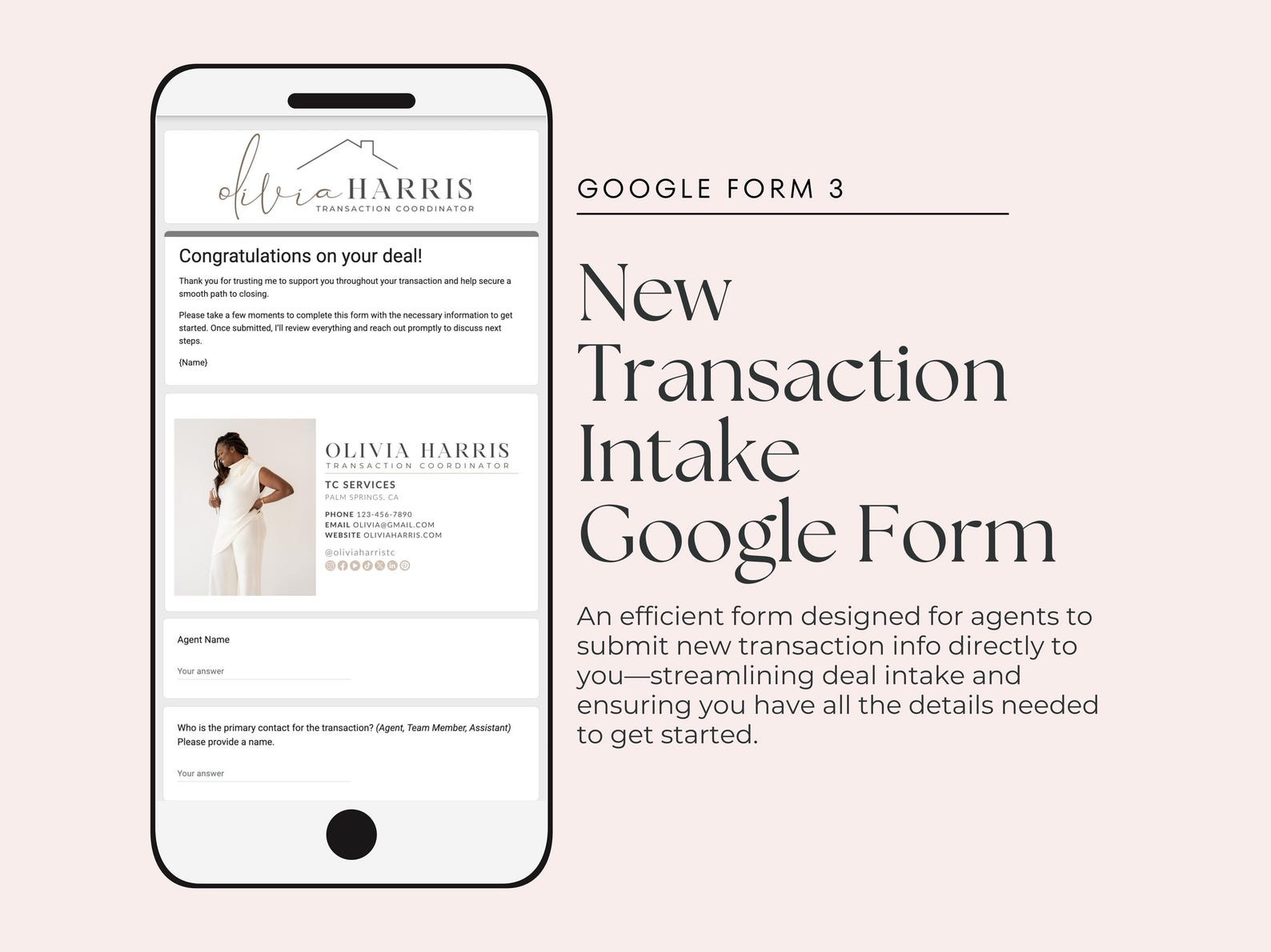 Transaction Coordinator Google Forms Templates, Lead Capture, Inquiry ...