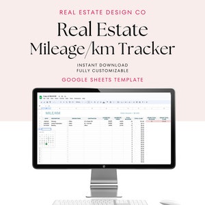 Real Estate Mileage Tracker KM Tracker Google Sheets - Etsy
