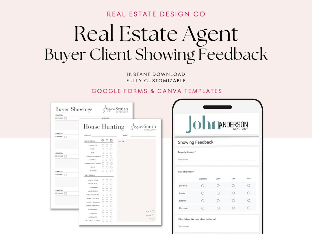 Buyer Showing Feedback Google Form and Canva Templates Real Estate ...