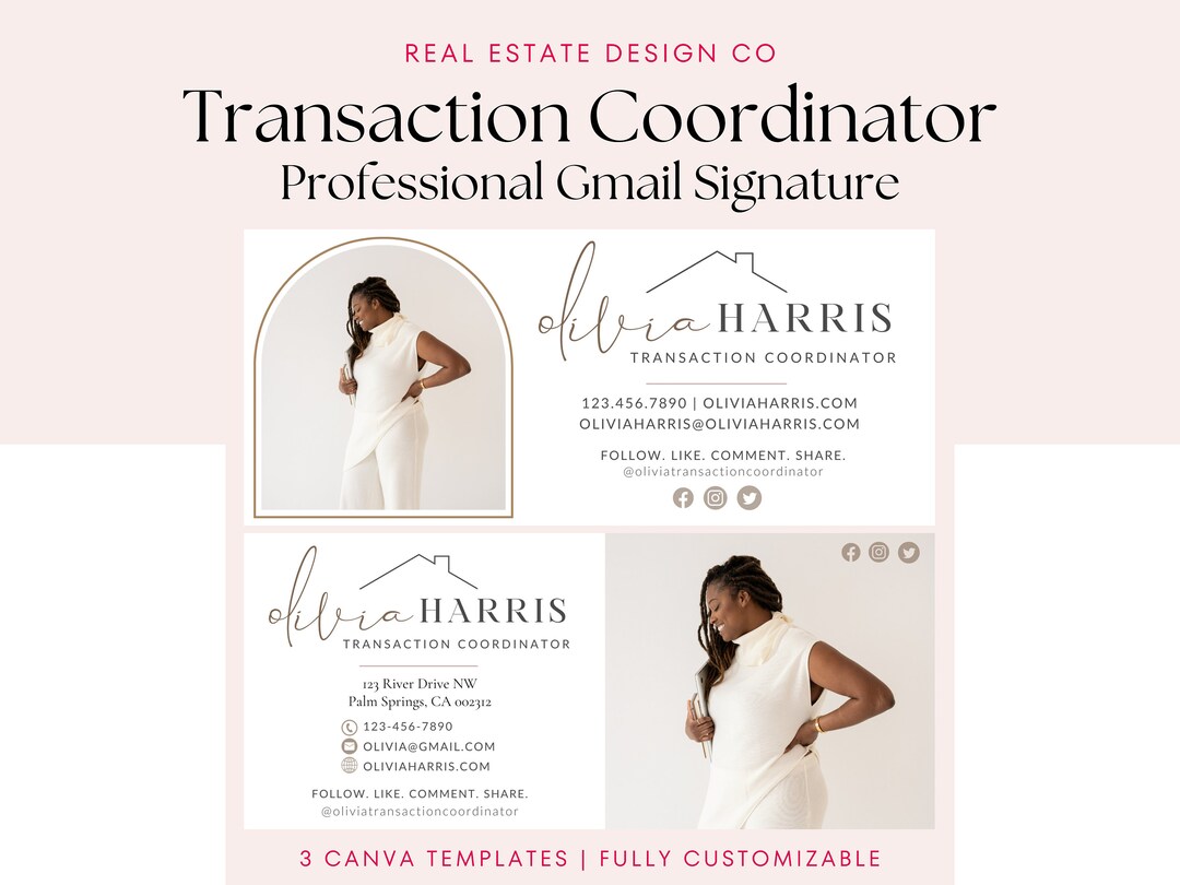 Real Estate Transaction Coordinator Email Signature, Professional Gmail ...
