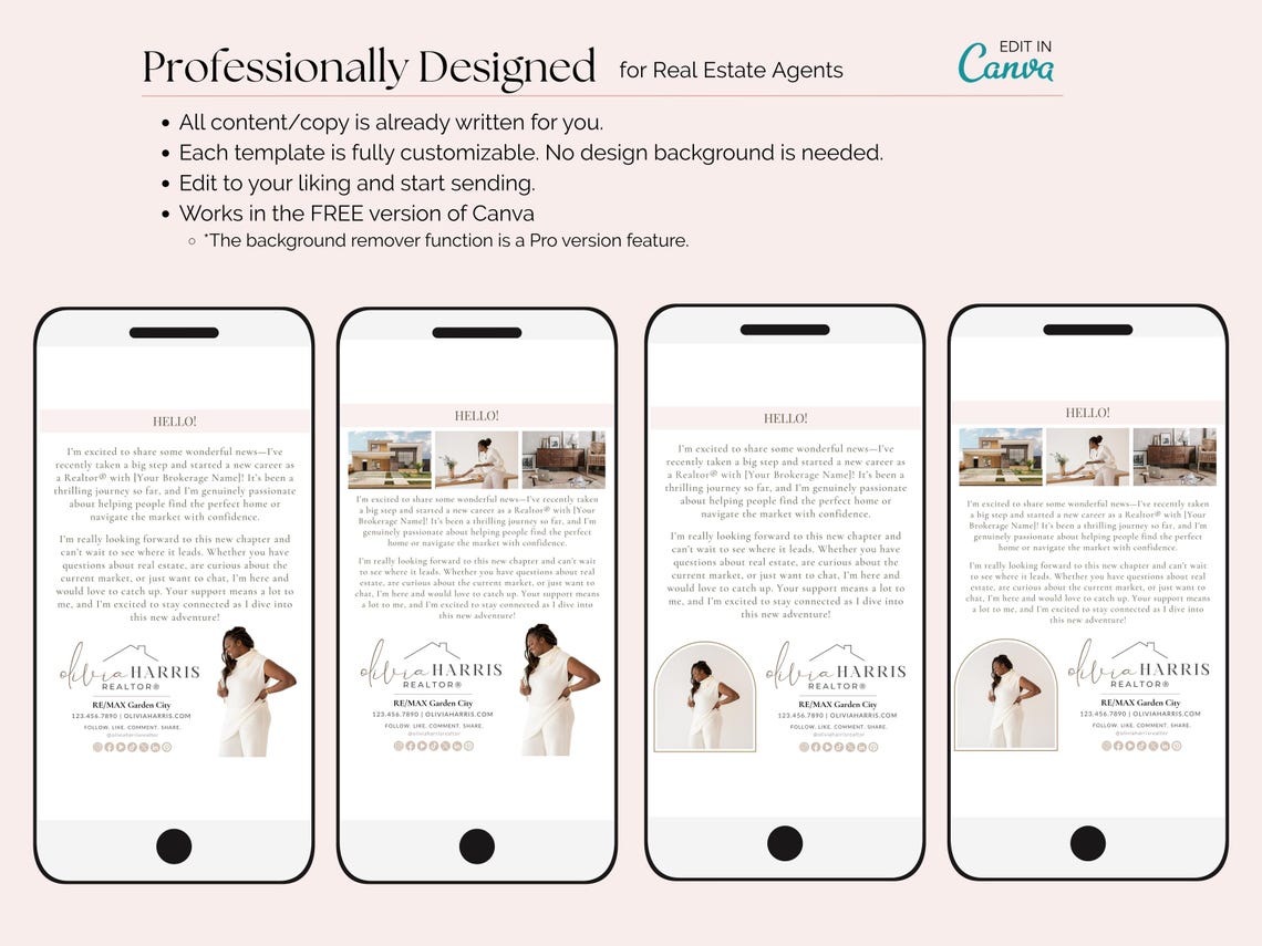 Real Estate New Agent Announcement Text Message Template | Canva ...