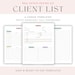 Real Estate Client List Canva Template, Client Touchpoint Tracker ...