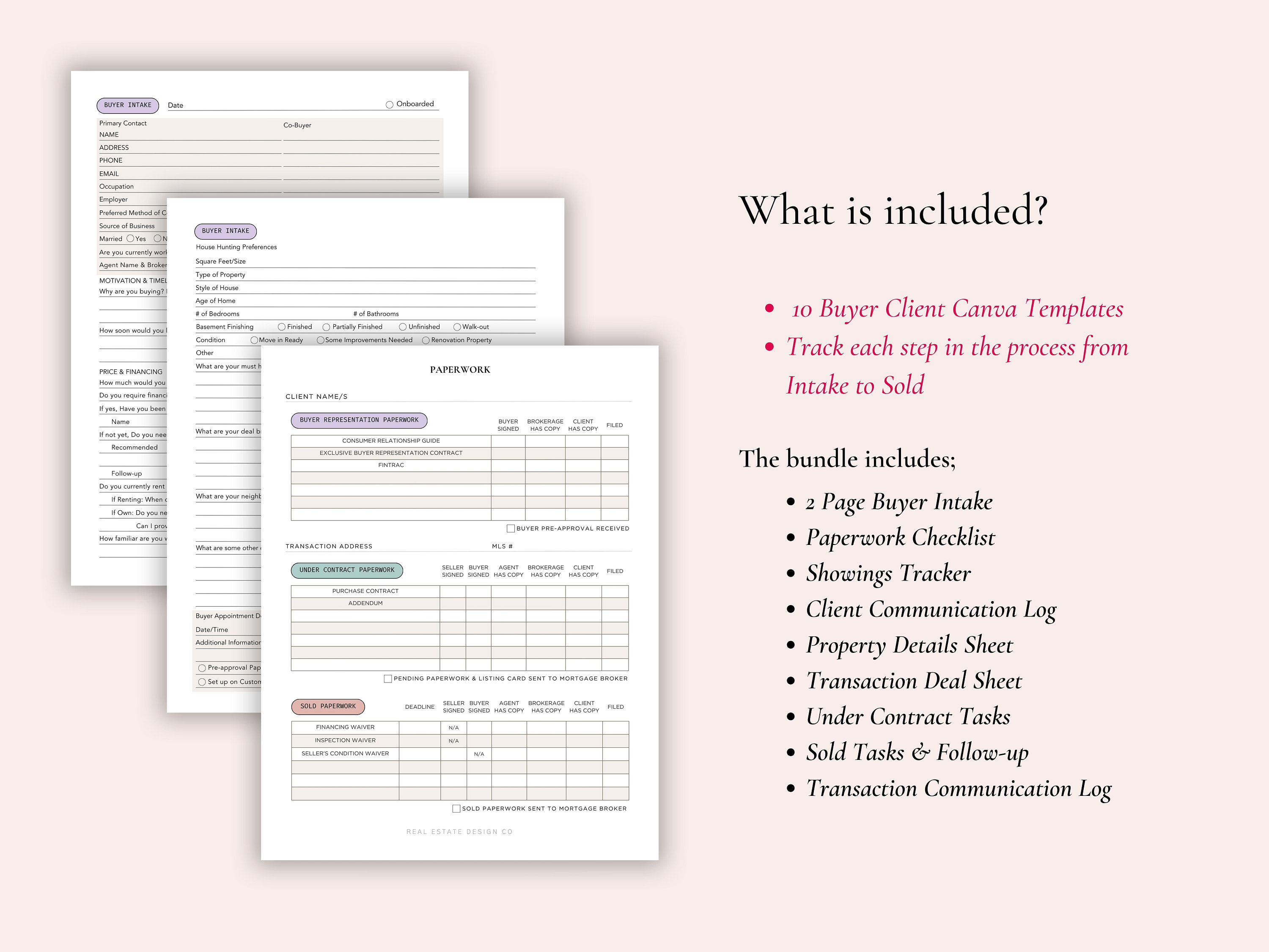 Real Estate Agent Buyer Client Bundle Canva Templates From Lead to Sold ...