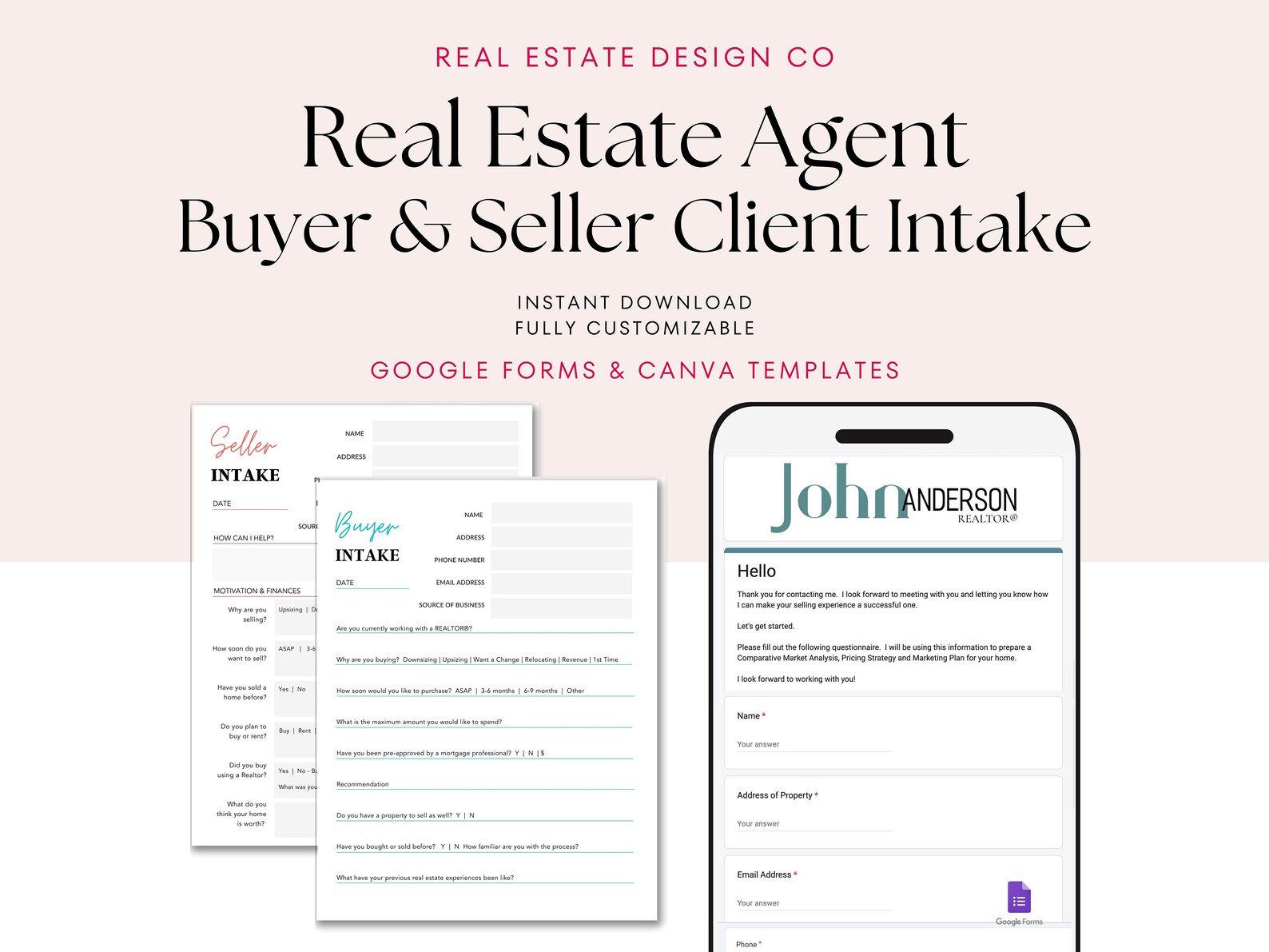 Buyer and Seller Intake Questionnaire Real Estate Google Form - Etsy Canada