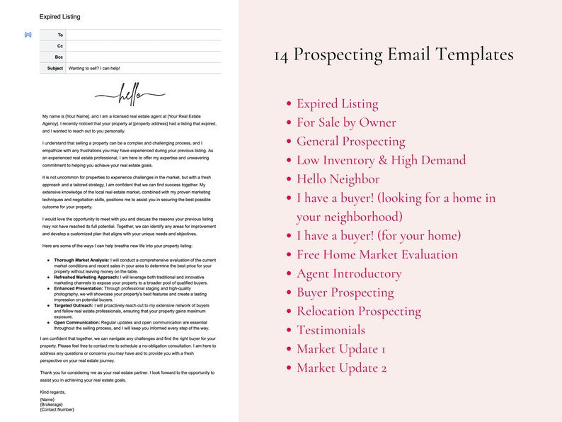 Real Estate Prospecting Email Templates Farming Bundle Lead Generation ...