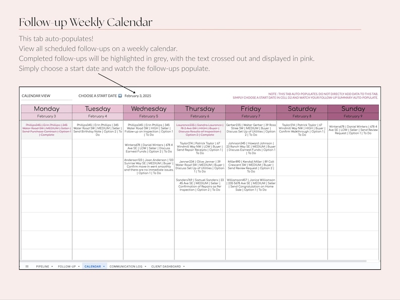 Real Estate Agent Follow-up Tracker: Client Management Google Sheets ...
